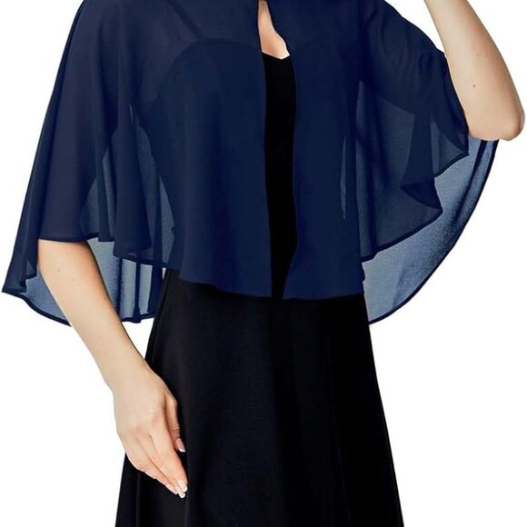 Accessories | Chiffon Capelet Womens Soft Shawls And Wraps For Evening ...